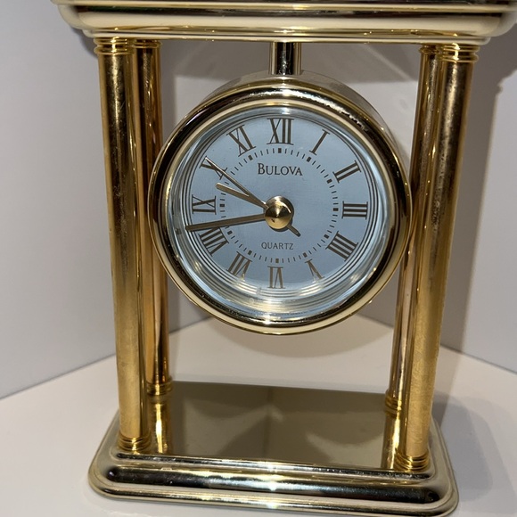 Other | Gold Bulova Quartz Battery Operated Clock | Poshmark